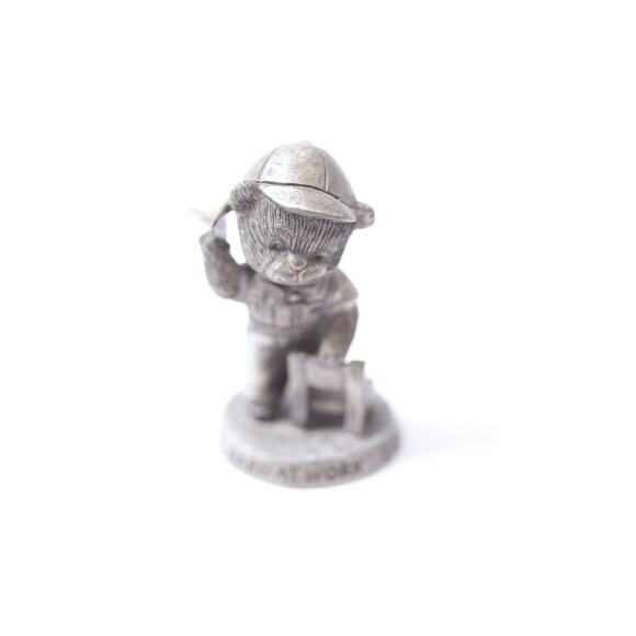 Toys | Hard At Work Teddy Bear With Paper Plane Pewter Figurine Avon ...